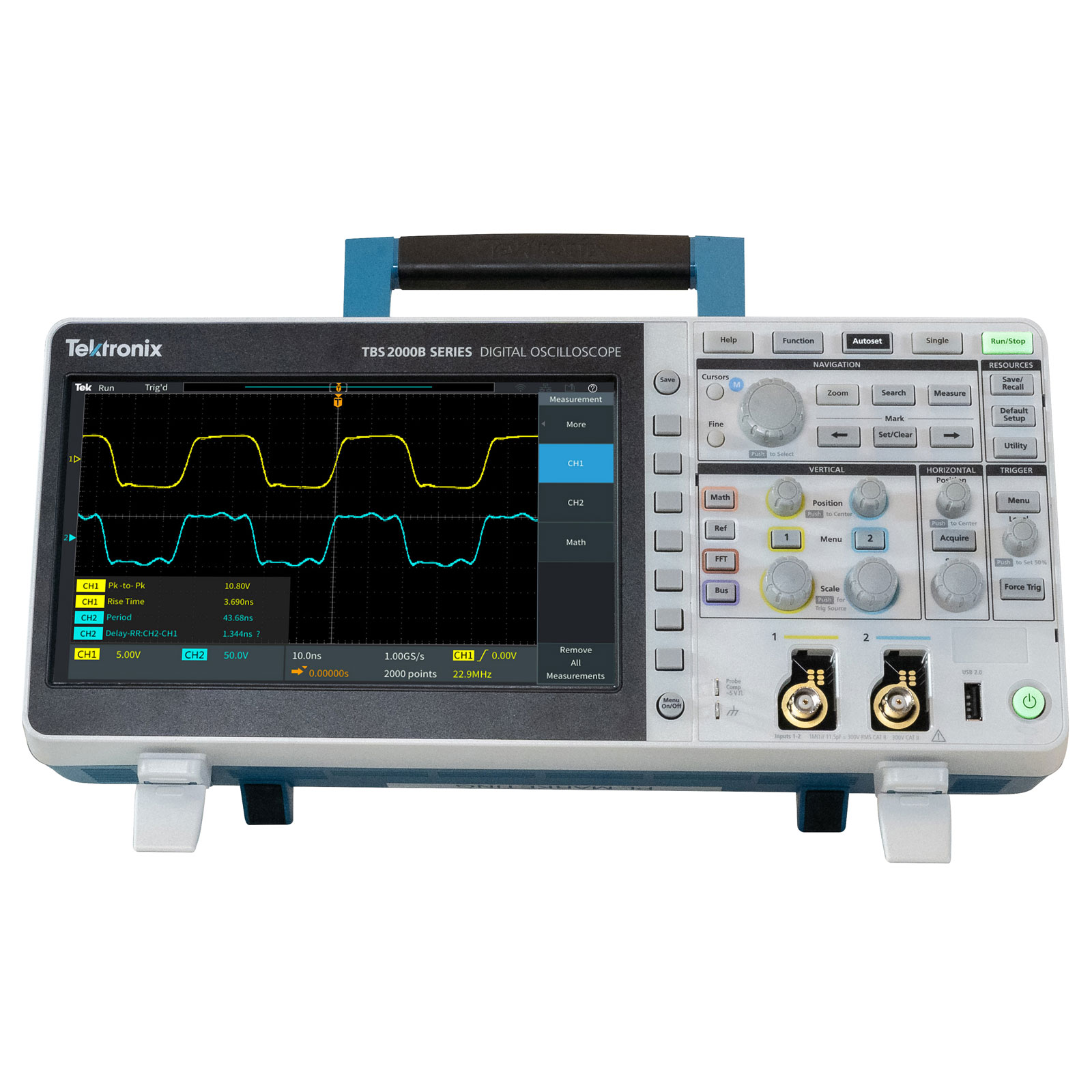 Tektronix TBS2202B 2 Channel Digital Storage Oscilloscope 200MHz | Rapid Online