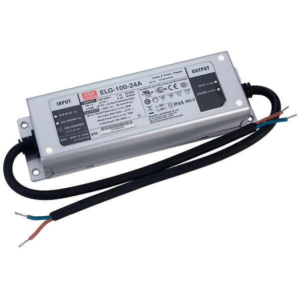 Mean Well ELG-100-24A Constant Voltage & Constant Current LED PSU 24V 4A 96W | Rapid Electronics