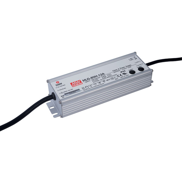 Mean Well HLG-80H-12A Constant Voltage & Constant Current LED PSU 12V 5A 60W | Rapid Electronics