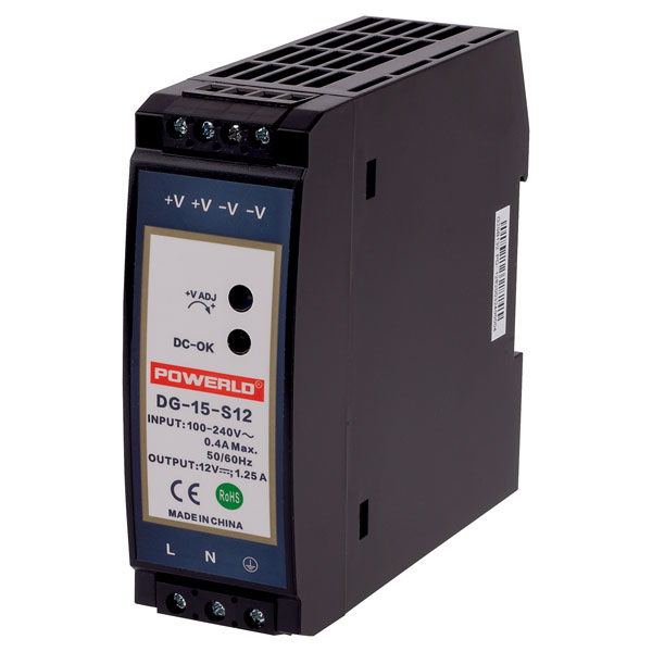 TT Electronics DG-15-S12 DIN Rail Non-PFC Power Supply 12V DC 1.25A 15W ...