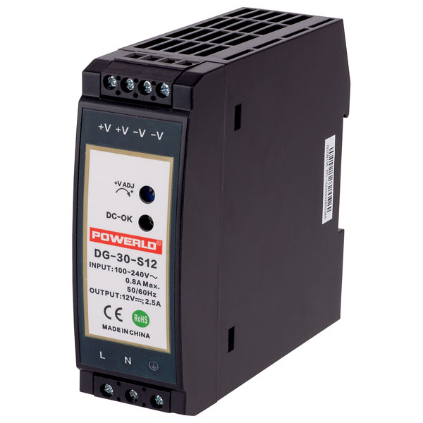 TT Electronics DG-30-S12 DIN Rail Non-PFC Power Supply 12V DC 2.5A 30W ...