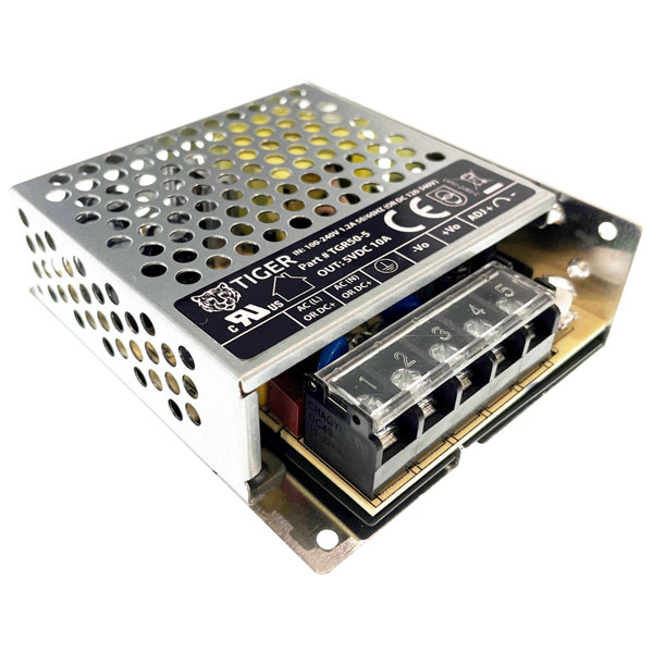 Tiger Power Supplies TGR50-5 5VDC 10A 50W Industrial enclosed power ...