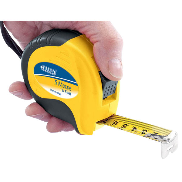 Draper DIY Tape Measure 5m/16ft 19mm Width | Rapid Online