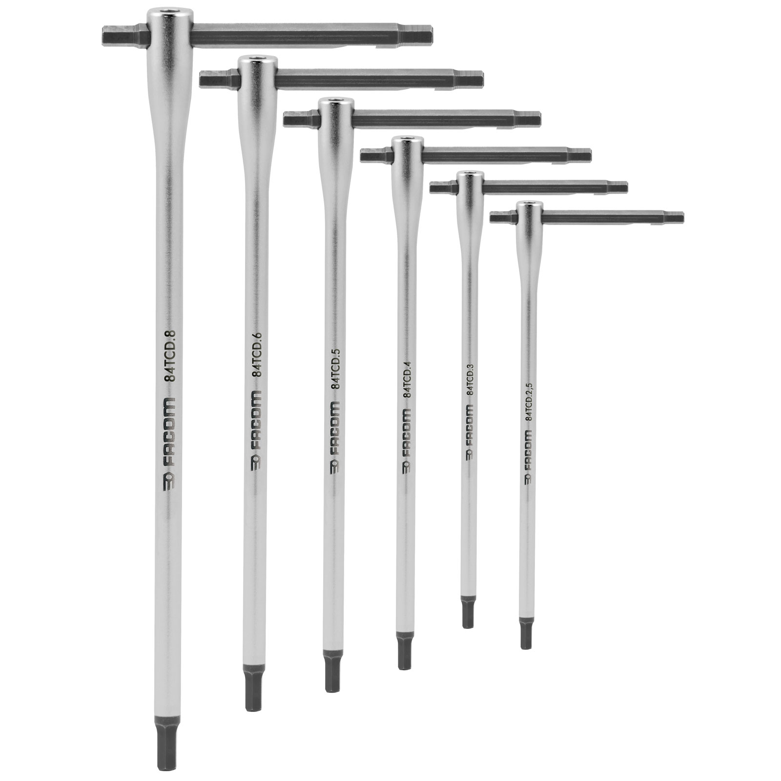 Facom 84TCD.J6PB Set Of 6 Male Tee Wrenches with Sliding Bar | Rapid Online