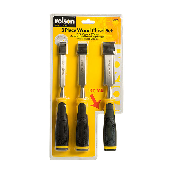 Rolson 56105 3pcs Wood Chisel Set | Rapid Online