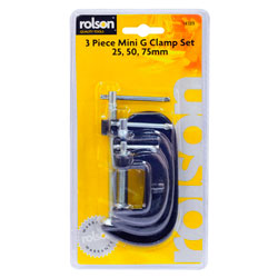 Rolson 14189 3pc G Clamp Set | Rapid Electronics