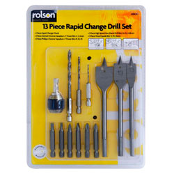 Rolson 48420 13pc Quick Change Drill Set | Rapid Online