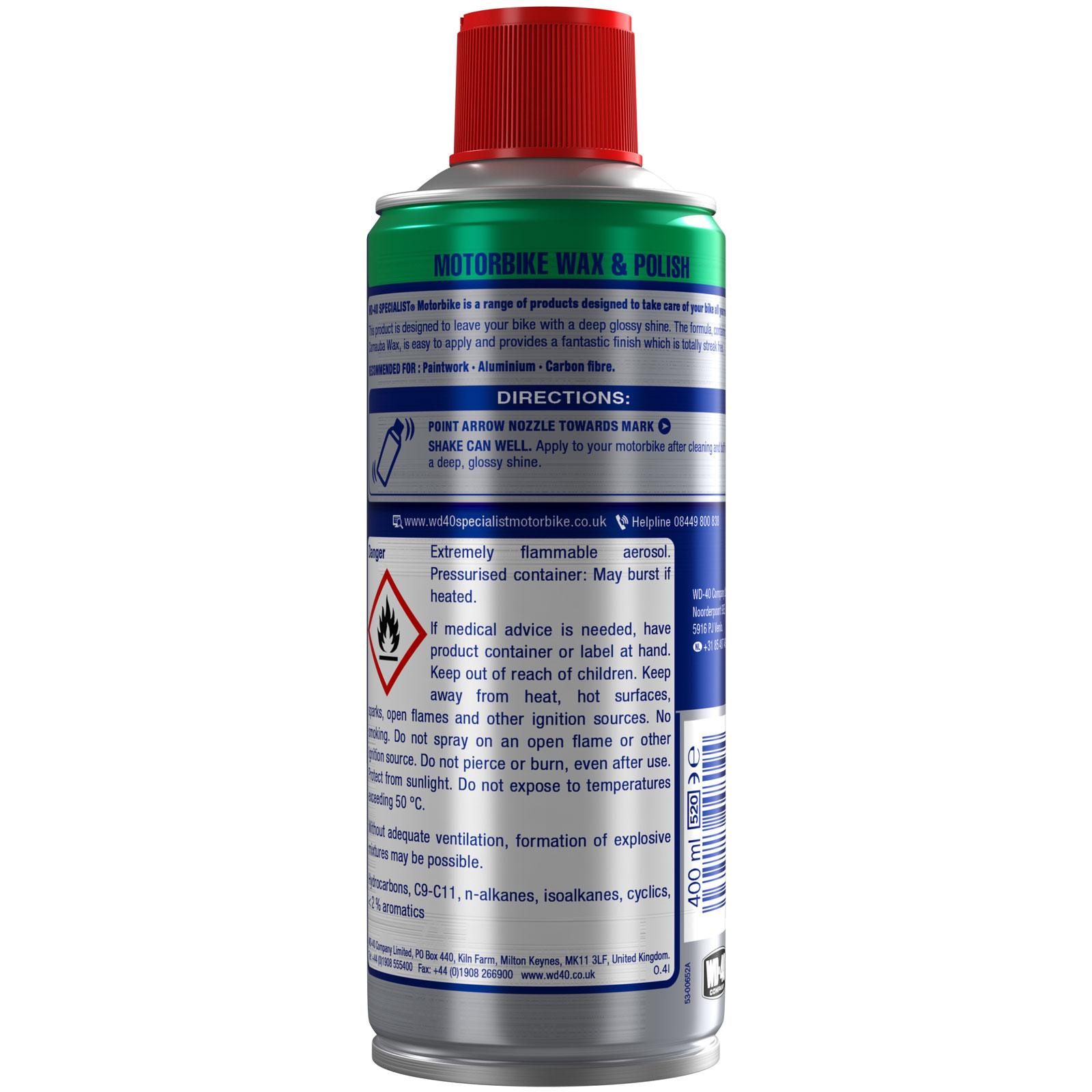 WD-40 44809 Specialist Motorbike Wax & Polish 400ml | Rapid Online