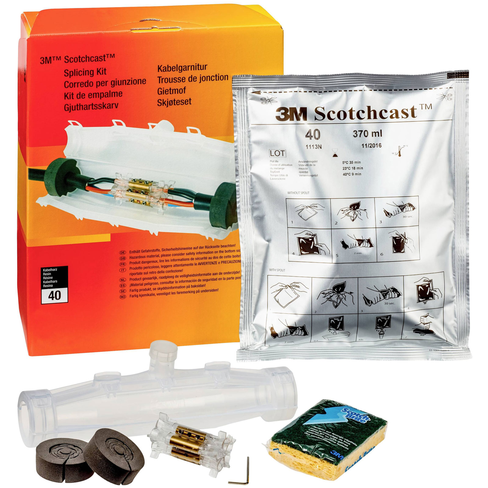 3M™ Scotchcast™ Resin Joint Kit Series, 92-NBA Size A0, 1kV | Rapid ...