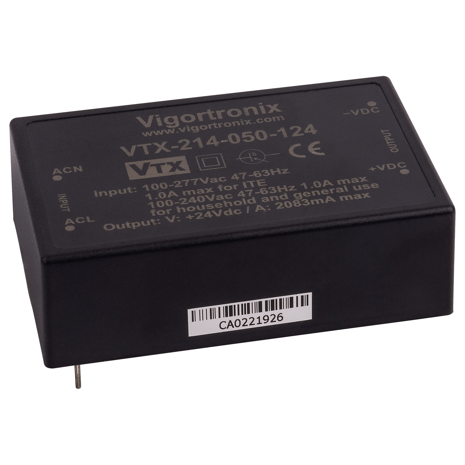 Vigortronix VTX-214-050-124 50W 90-305V Input AC-DC Converter 24V ...