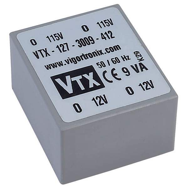 Vigortronix VTX-127-3009-412 Low Profile Encapsulated Transformer 9VA 0 ...
