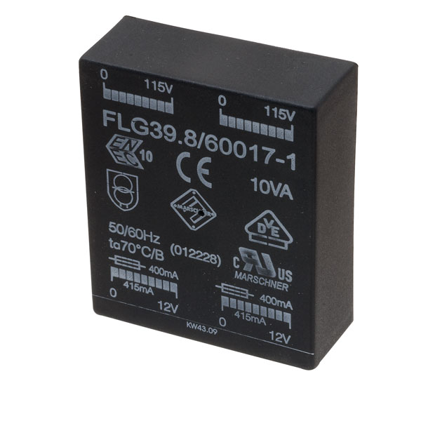 Low Profile Encapsulated Transformer 10VA 0-12V 0-12V | Rapid Electronics
