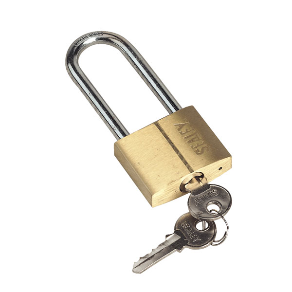 Padlock with Brass Cylinder Long Shackle 40mm | Rapid Electronics
