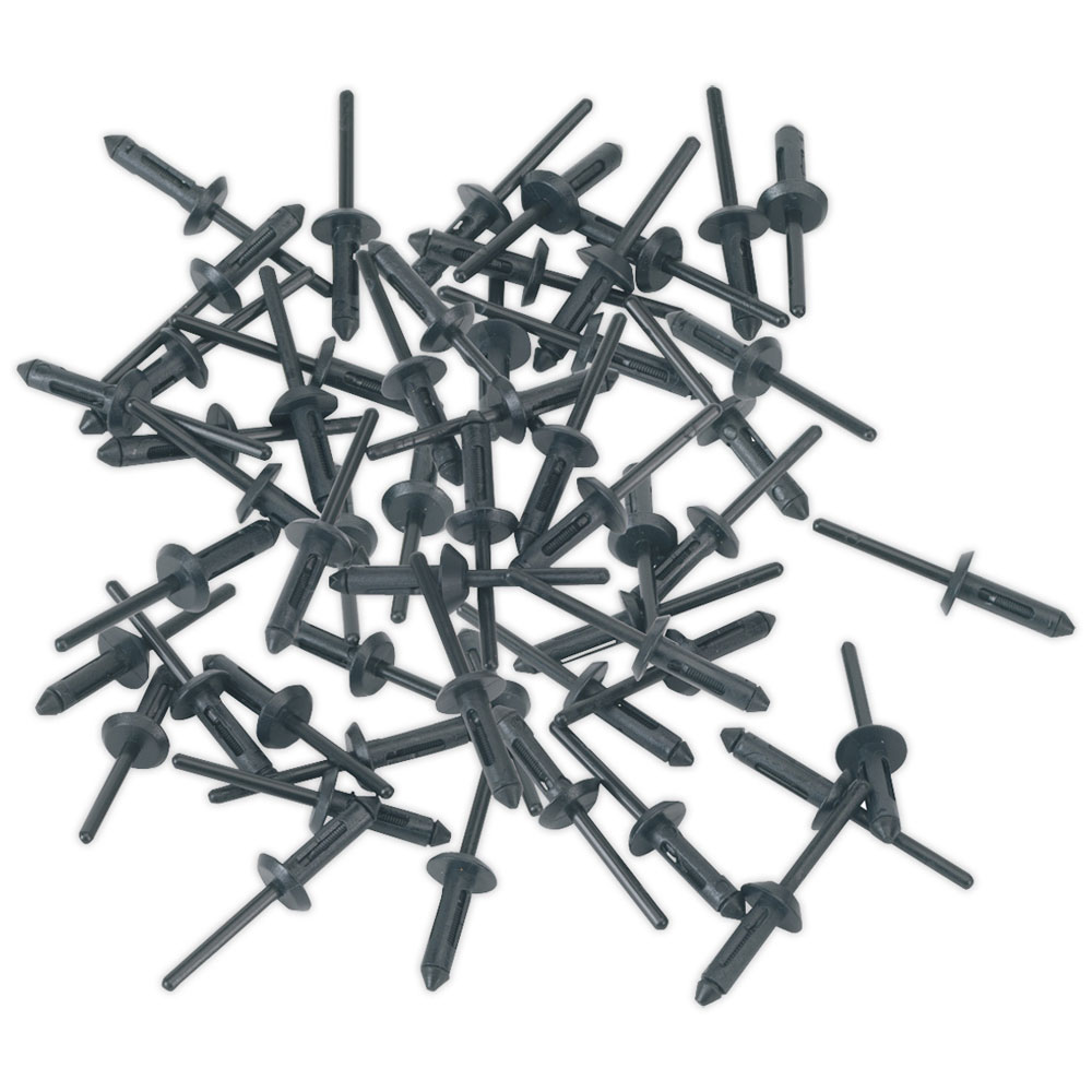 Sealey PR004 Plastic Rivets Ø5 x 17.2mm Pack of 50 | Rapid Electronics