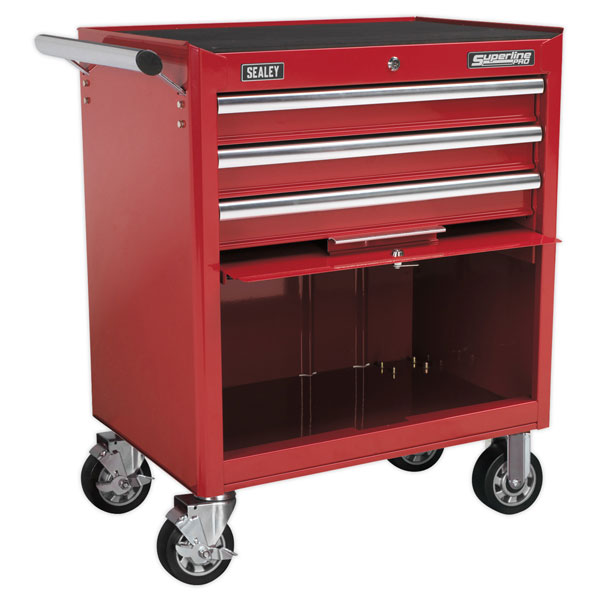 Sealey AP33439 Rollcab 3 Drawer with Ball Bearing Runners - Red | Rapid ...