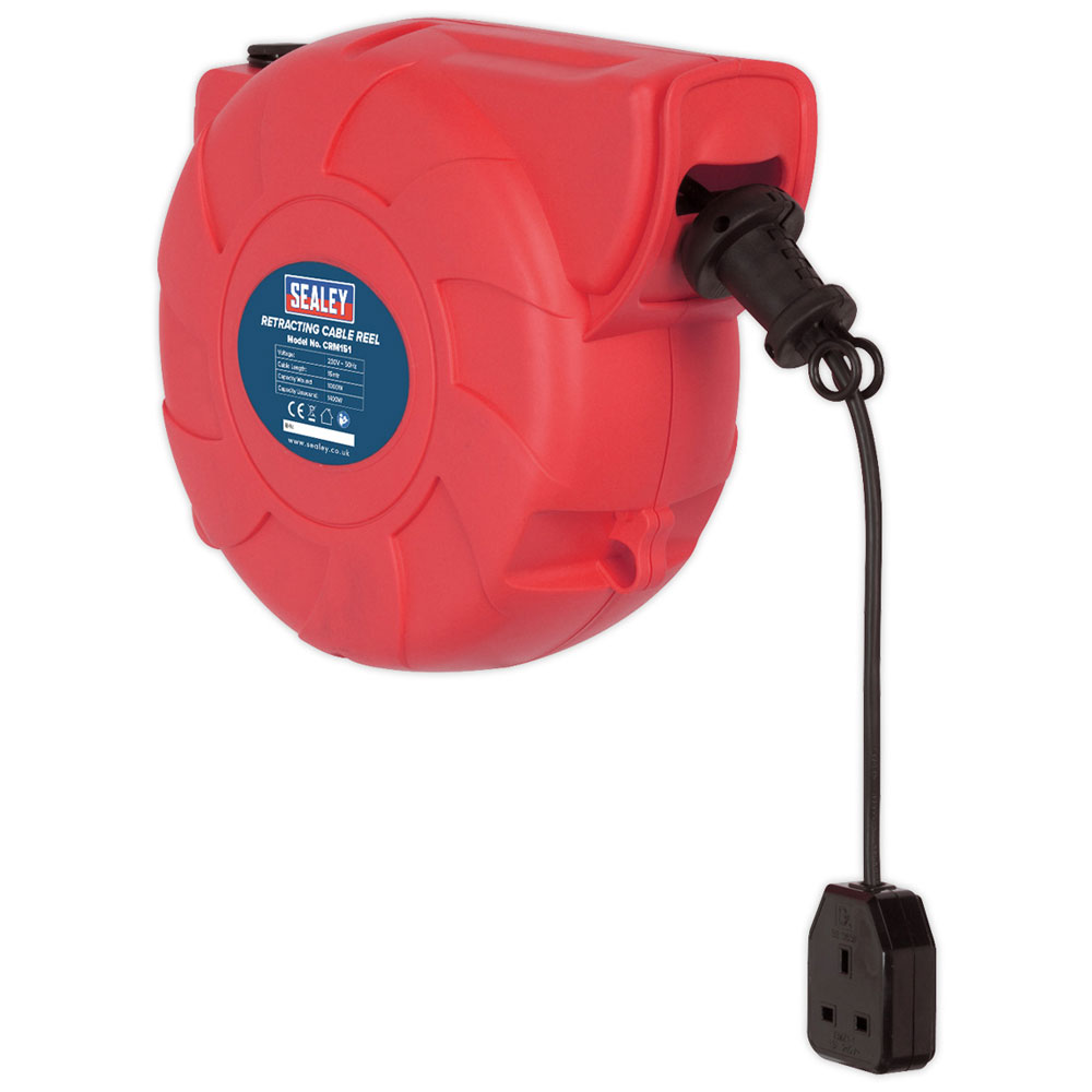 Sealey CRM151 Cable Reel System Retractable 15m 1 x 230V Socket | Rapid ...