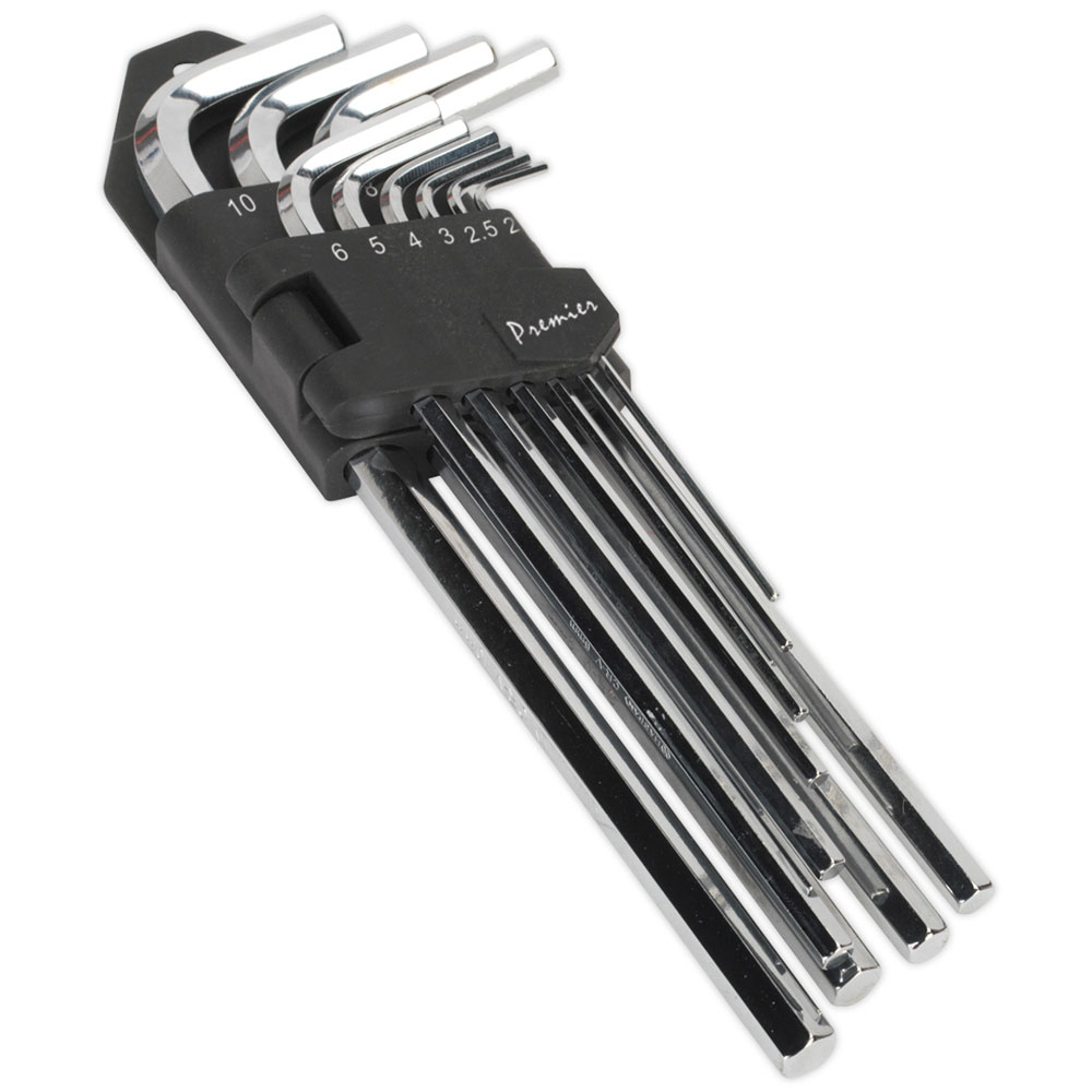 Sealey AK7167 Hex Key Set 10pc Extra-Long Fully Polished Metric | Rapid ...
