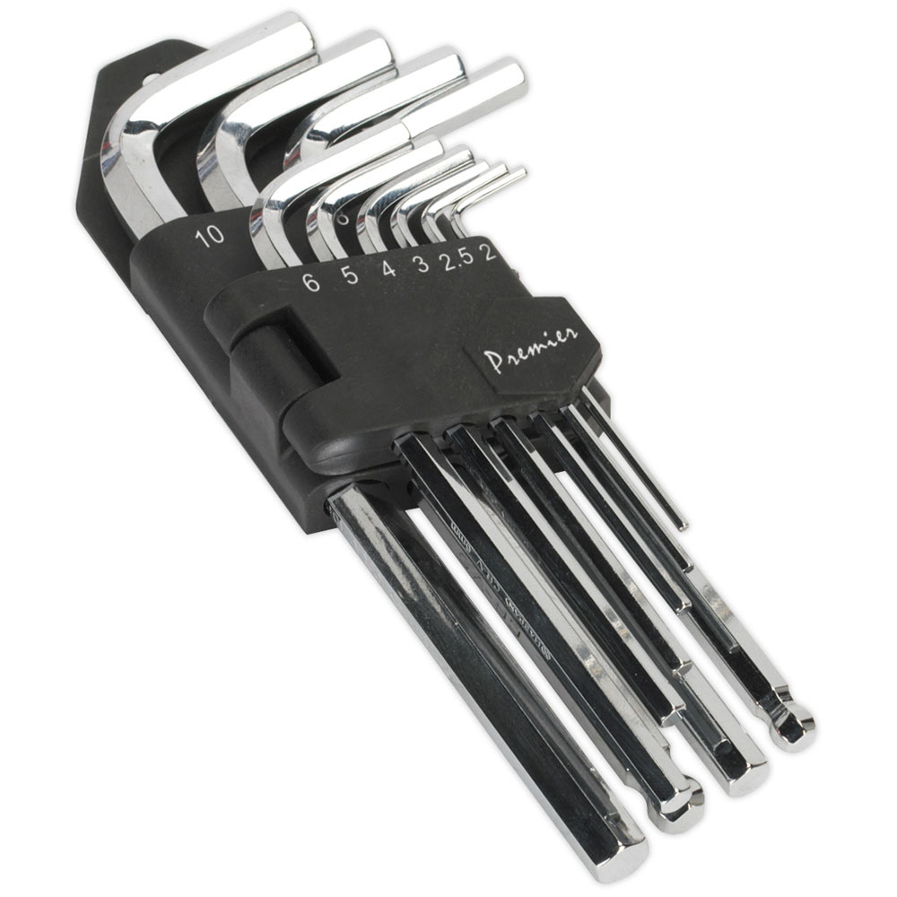 Sealey AK7166 Hex Key Set 10pc Long Fully Polished Metric | Rapid ...