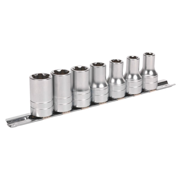 Sealey AK61802 TRX-P Socket Set 7pc 3/8"Sq Drive EP10-EP20 | Rapid Online