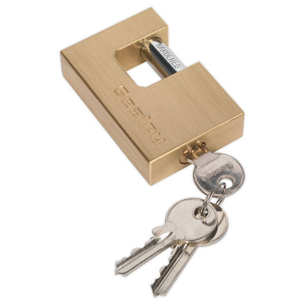 Sealey PL109 Brass Body Shutter Padlock 75mm | Rapid Electronics