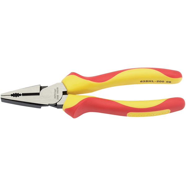 Draper Expert 49147 200mm Vde Hi-leverage Slimline Combi Pliers | Rapid Electronics