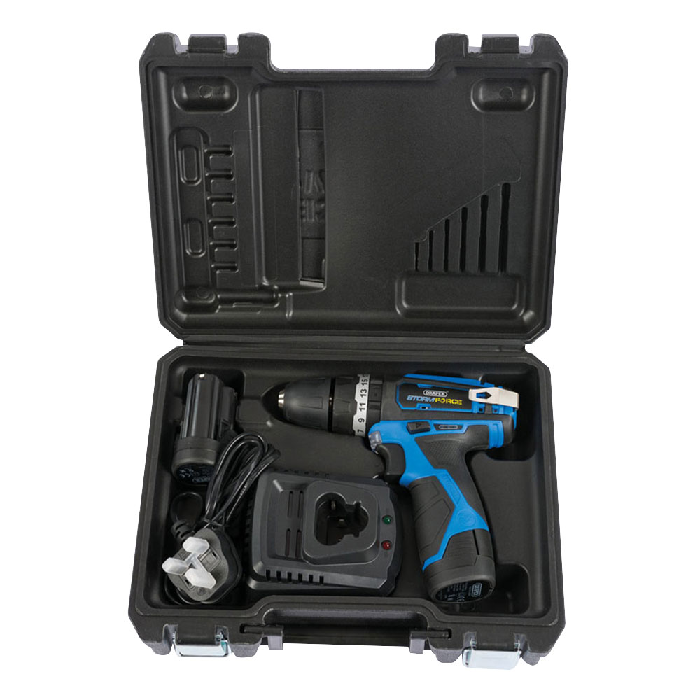 Draper 16048 Storm Force 10.8V Cordless Hammer Drill with Two Li-ion ...
