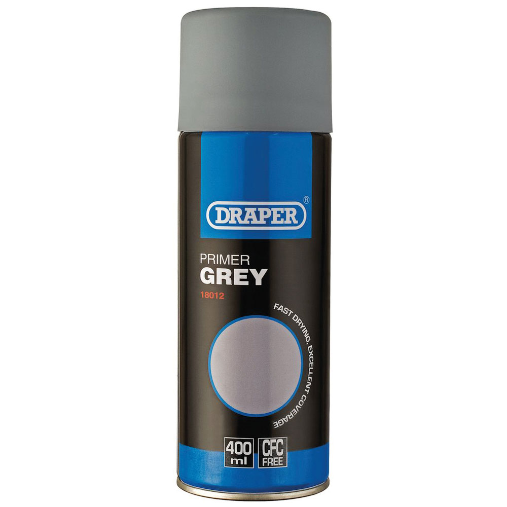 Draper 18012 Grey Primer (400ml) | Rapid Electronics
