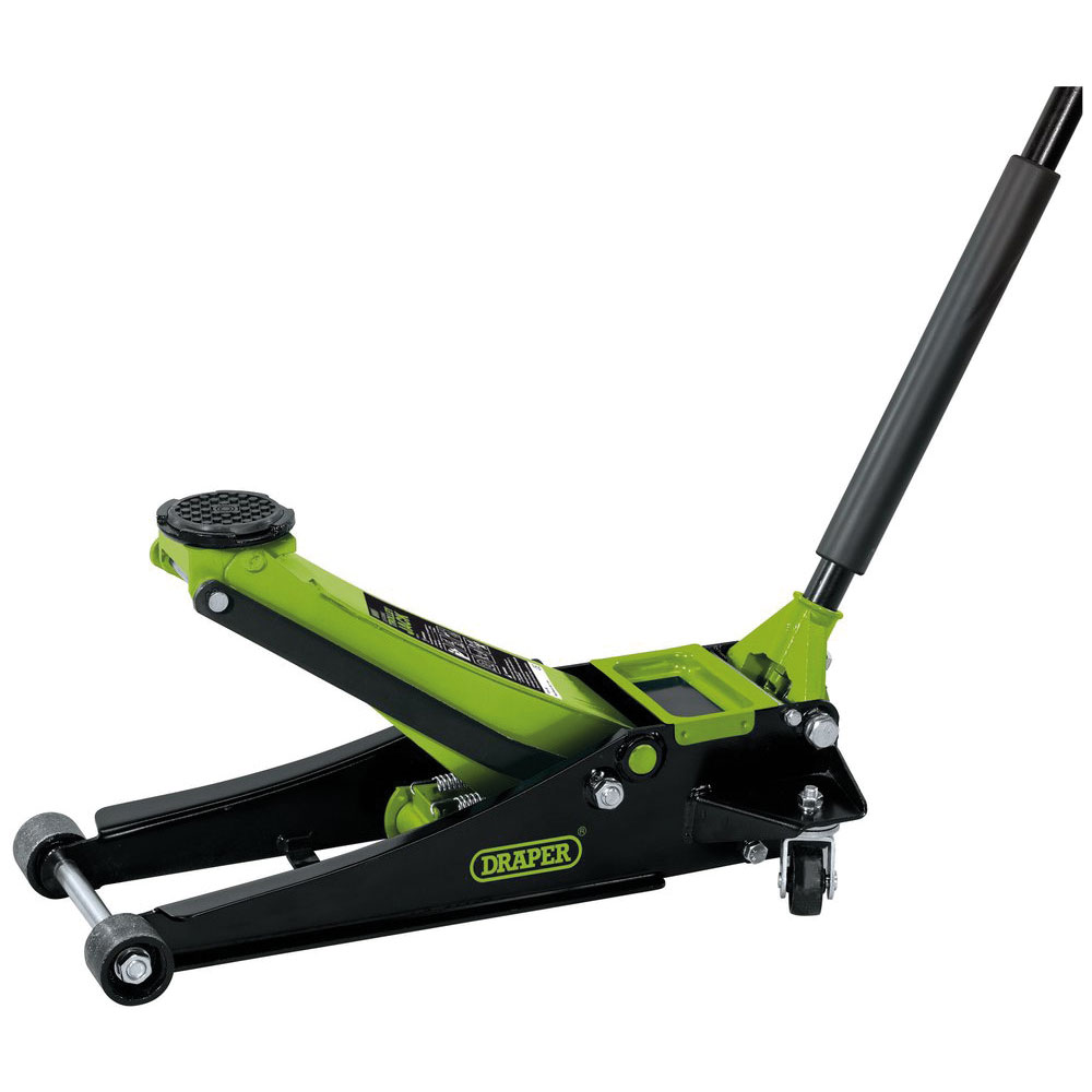 Draper 69671 Low Entry Trolley Jack (2.25 tonne) Green | Rapid Electronics