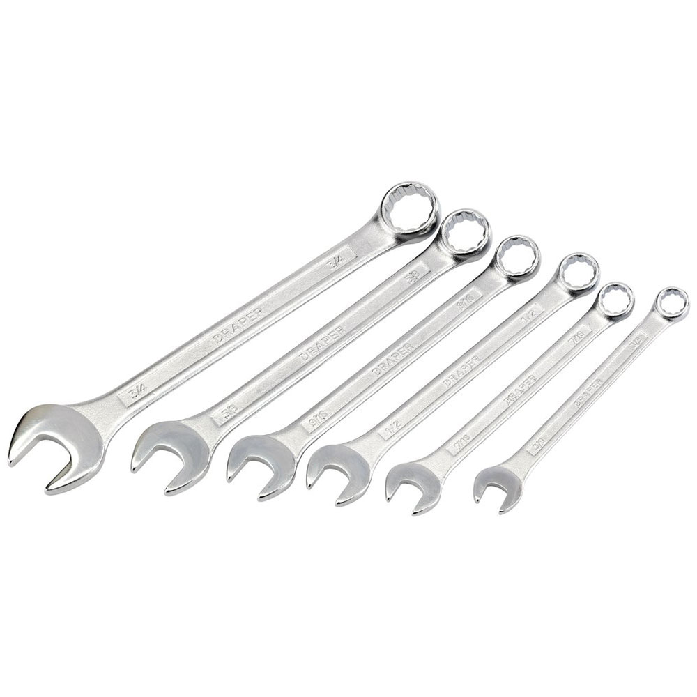 Draper 80900 Imperial Combination Spanner Set (6 Piece) | Rapid Online