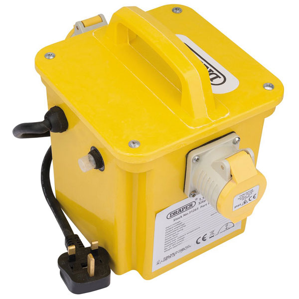 Draper 31263 1.5kVA 230V to 110V Portable Site Transformer | Rapid ...