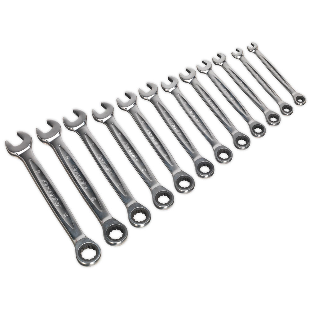 Sealey AK63922 Ratchet Combination Spanner Set 12pc - Metric | Rapid ...