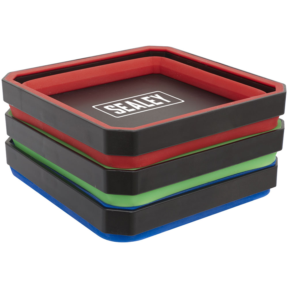 Sealey APCSTS Parts Tray Collapsible Magnetic Set | Rapid Online
