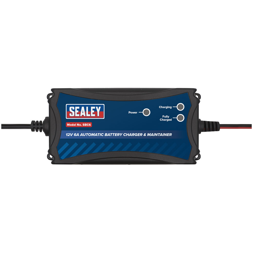Sealey SBC6 Battery Charger & Maintainer 12V 6A Automatic | Rapid Online