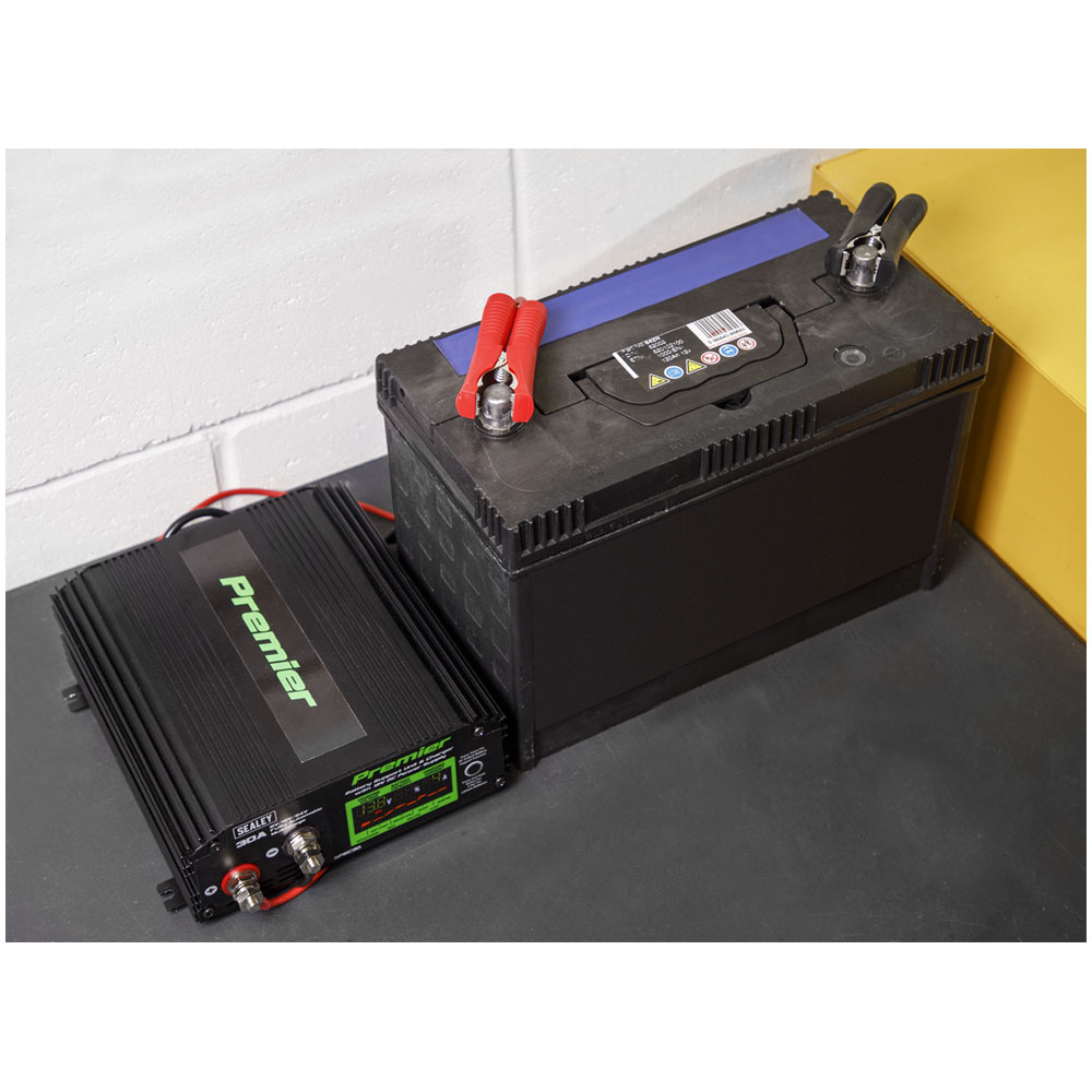 Sealey SPBC30 Battery Support Unit & Charger 30A | Rapid Online