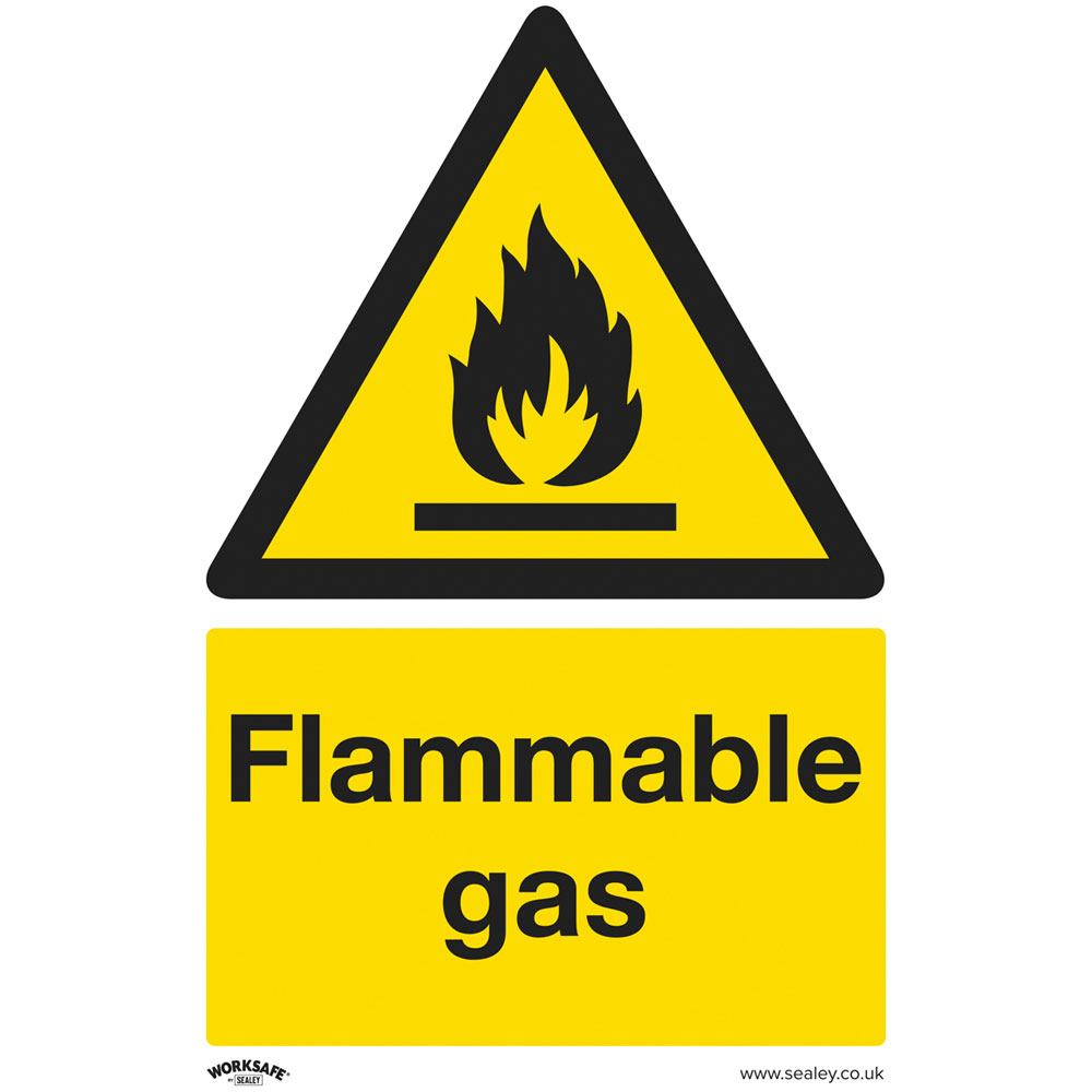 Worksafe SS59P10 Safety Sign Flammable Gas - Rigid Plastic - PK10 ...