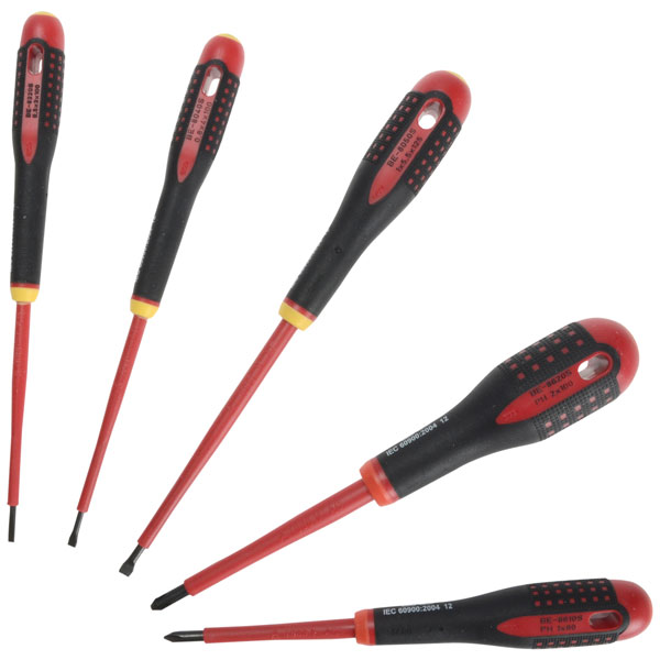 Bahco BE-9881S Insulated ERGO™ Screwdriver Set, 5 Piece SL/PH | Rapid Electronics