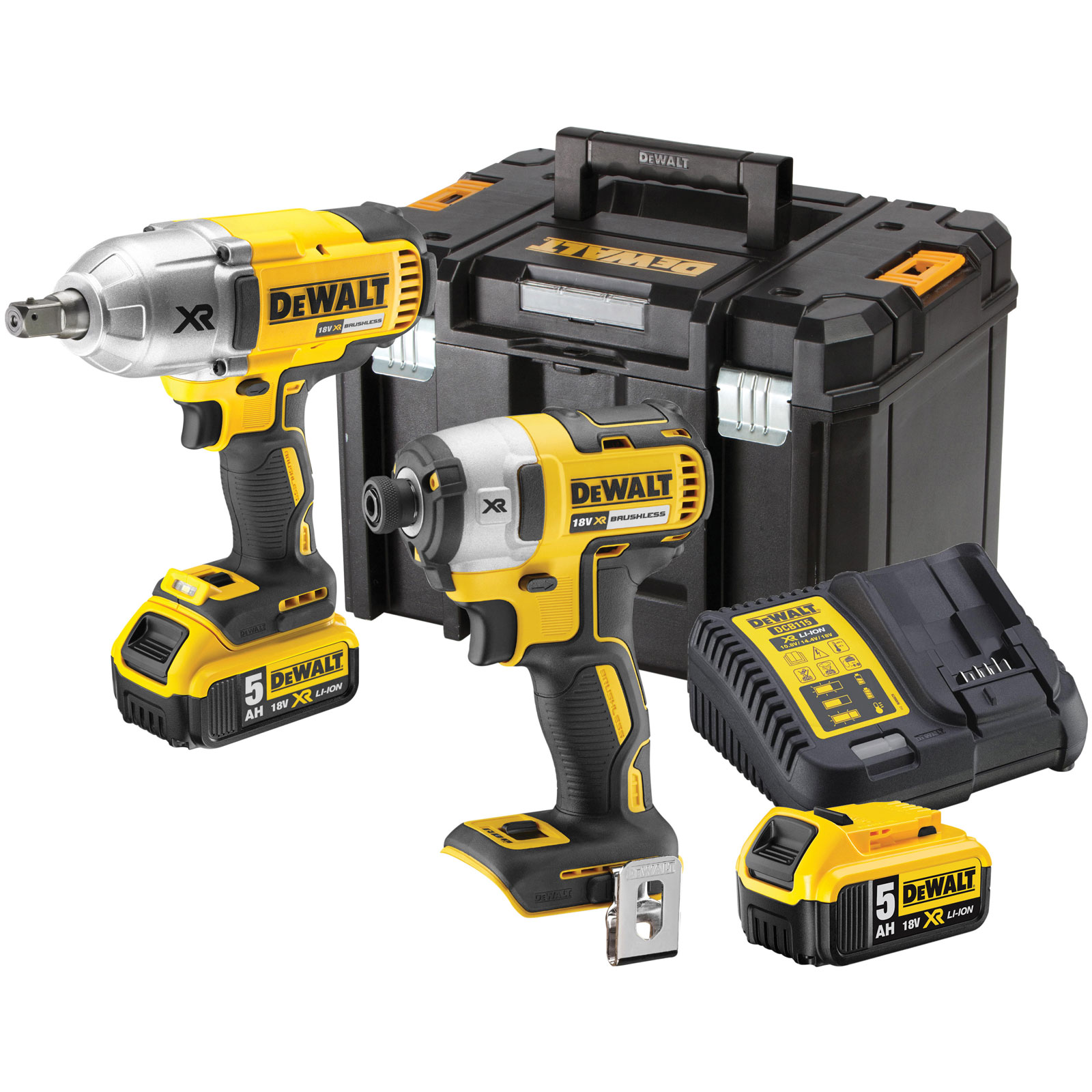 DeWalt DCK2088P2T XR Brushless Impact Twin Kit 18V 2 x 5.0Ah Li-ion | Rapid Electronics