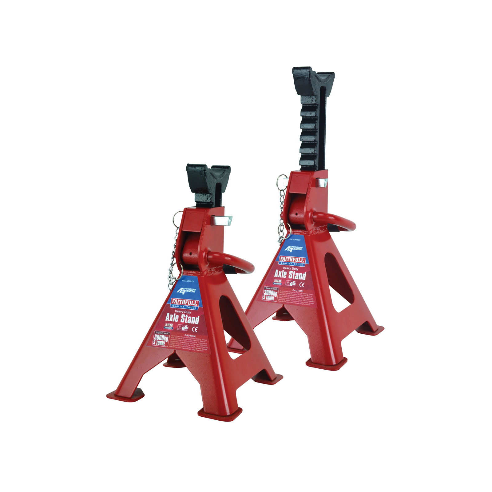 Faithfull T43001C Axle Stands Quick Release Ratchet Adjustment 3000kg ...