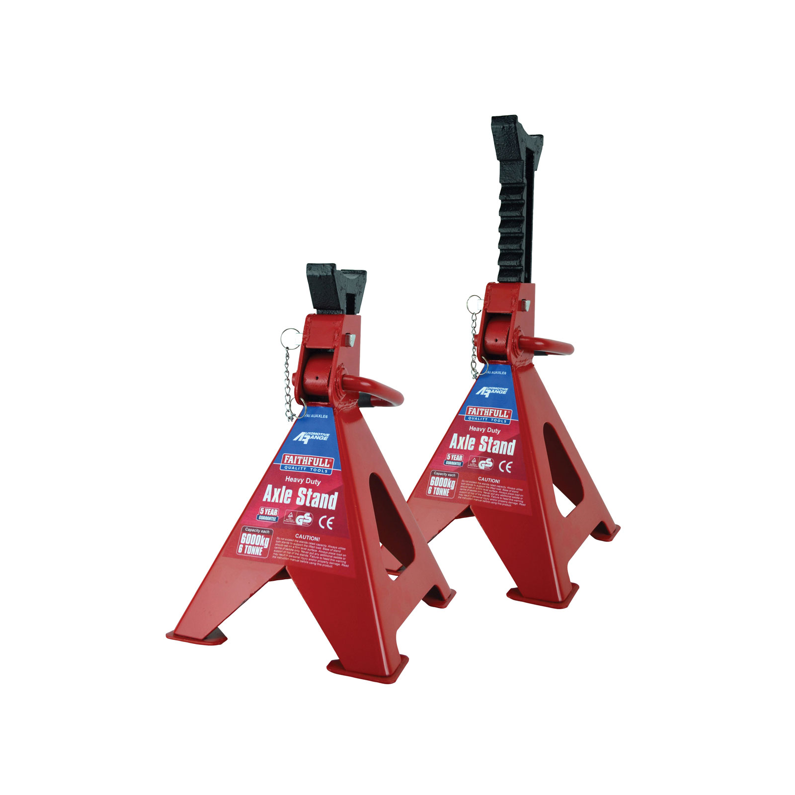Faithfull T46001C Axle Stands Quick Release Ratchet Adjustment 6000kg ...