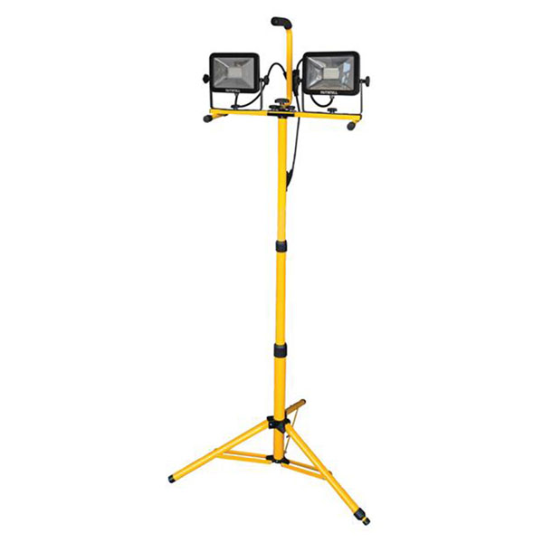 Faithfull Power Plus AST2620 240V SMD LED Twin Head Tripod Site Light ...