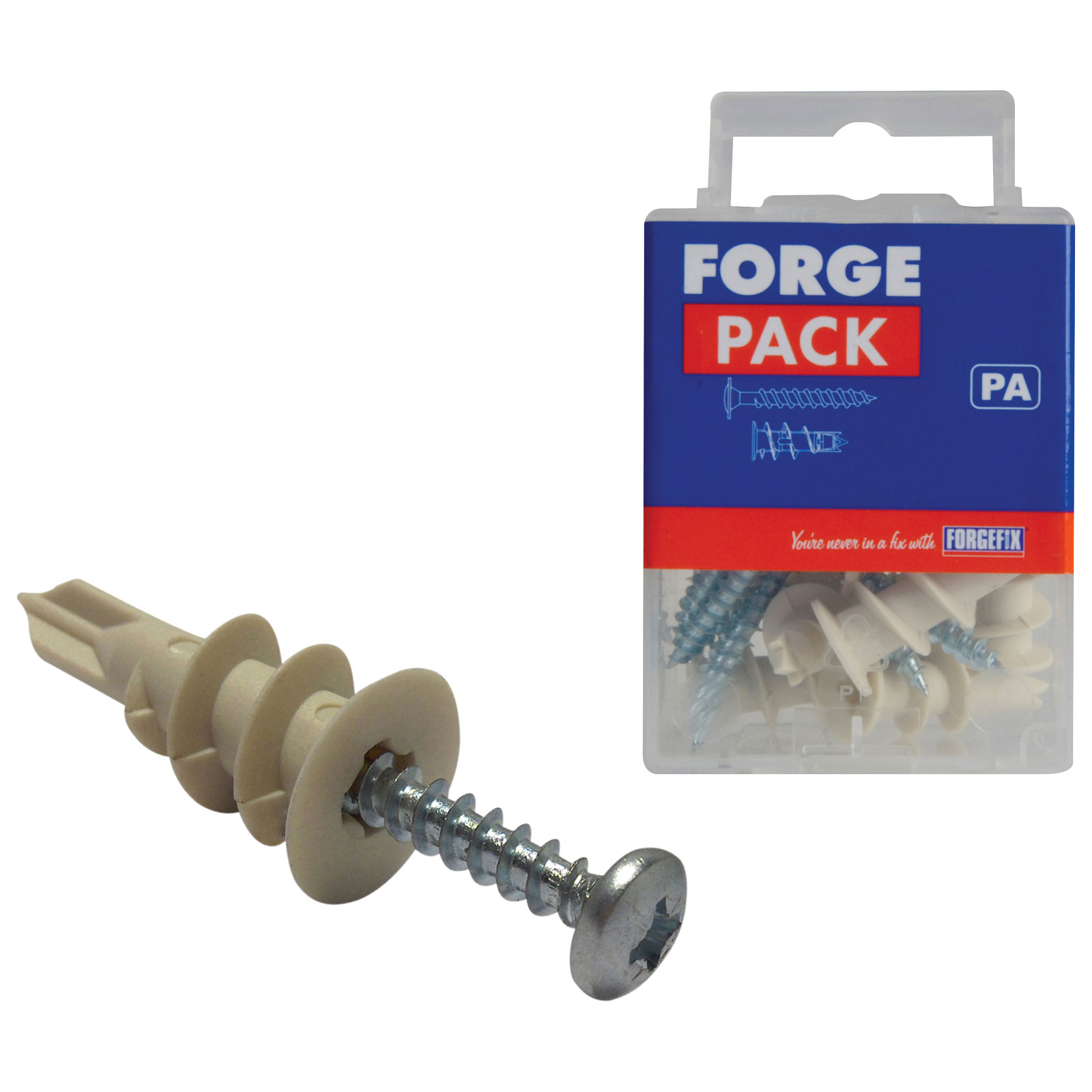 ForgeFix FPNSP421 Cavity Wall Nylon Speed Plug 4.5 x 35mm ForgePack 10 ...