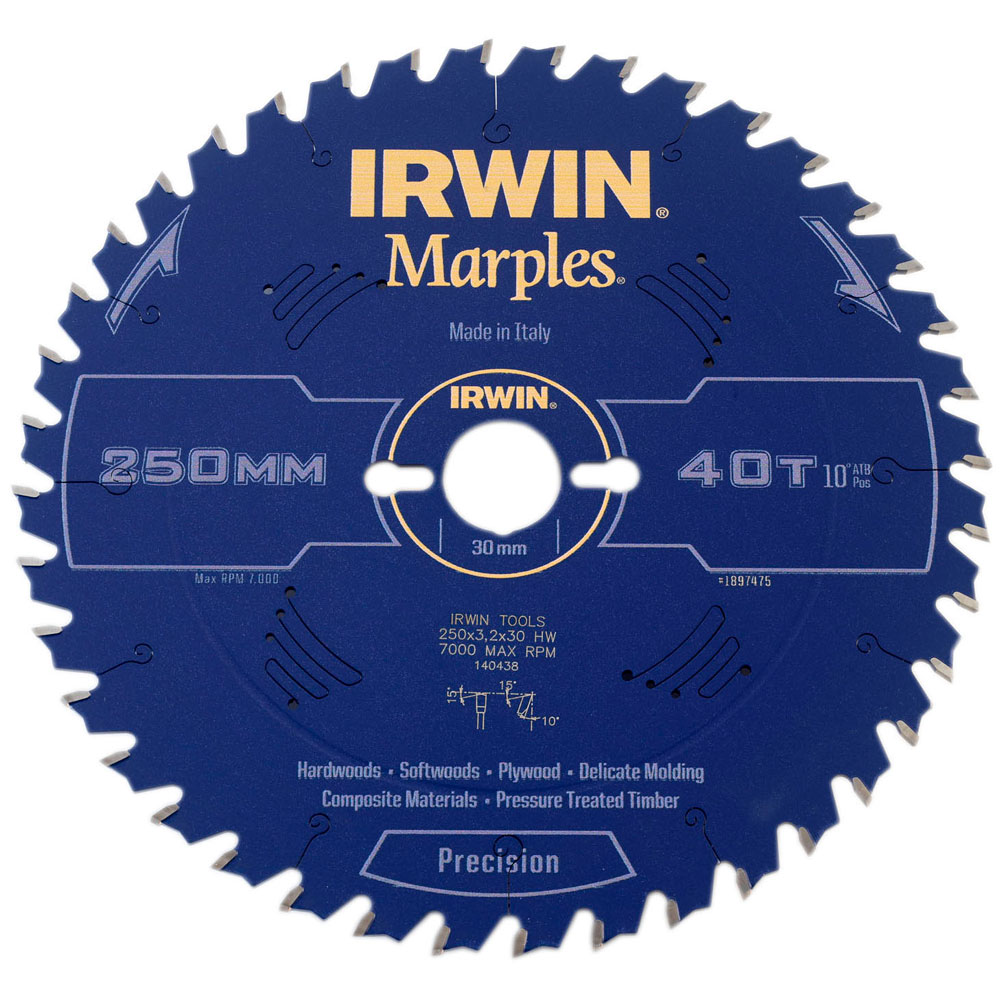 IRWIN® 1897475 Marples Table & Mitre Circular Saw Blade 250 x 30mm x ...