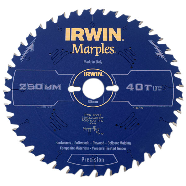 IRWIN® 1897475 Marples Table & Mitre Circular Saw Blade 250 x 30mm x ...