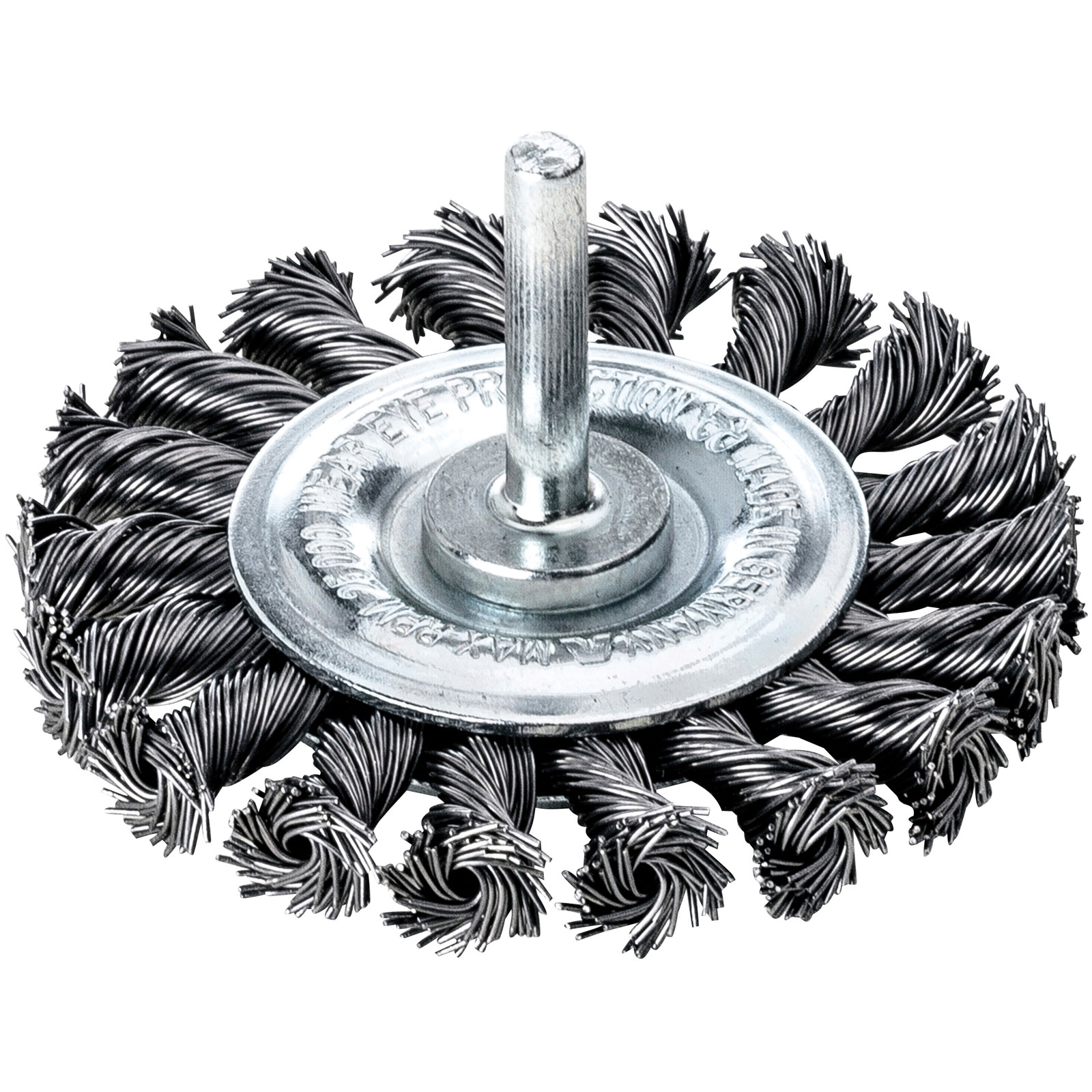 Lessmann 417.198 Knotted Wheel Brush with Shank 75 x 12mm 0.50 Steel Wire Rapid Electronics