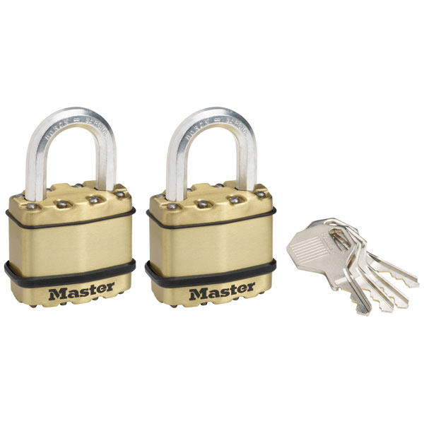 Master Lock M1BEURT Excell™ Brass Finish 45mm Padlock 4-Pin - Keyed ...