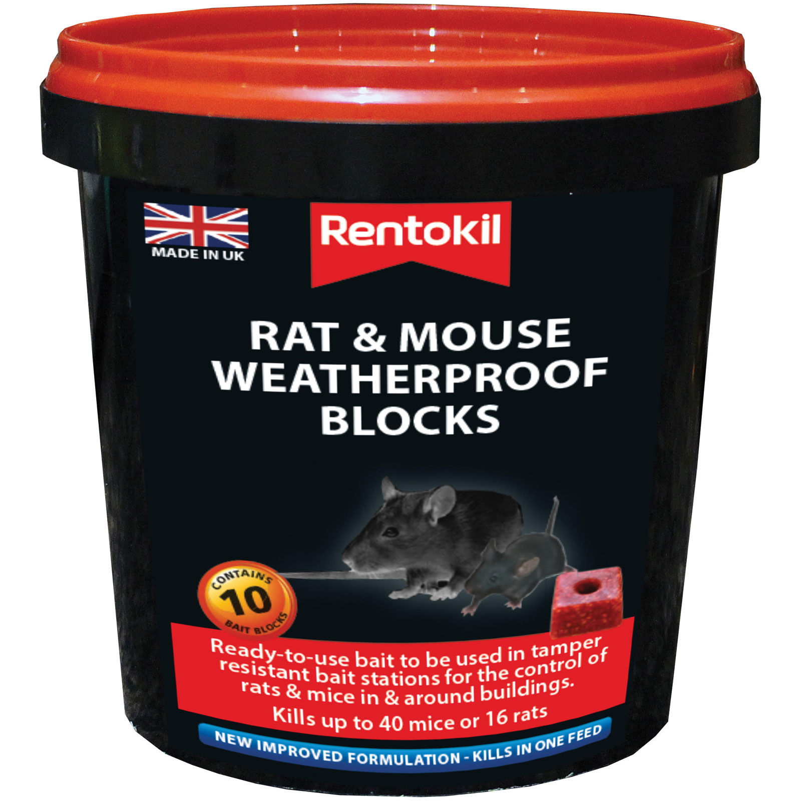 Rentokil PSMR42 Rat & Mouse Weatherproof Blocks (Tub 10) | Rapid ...