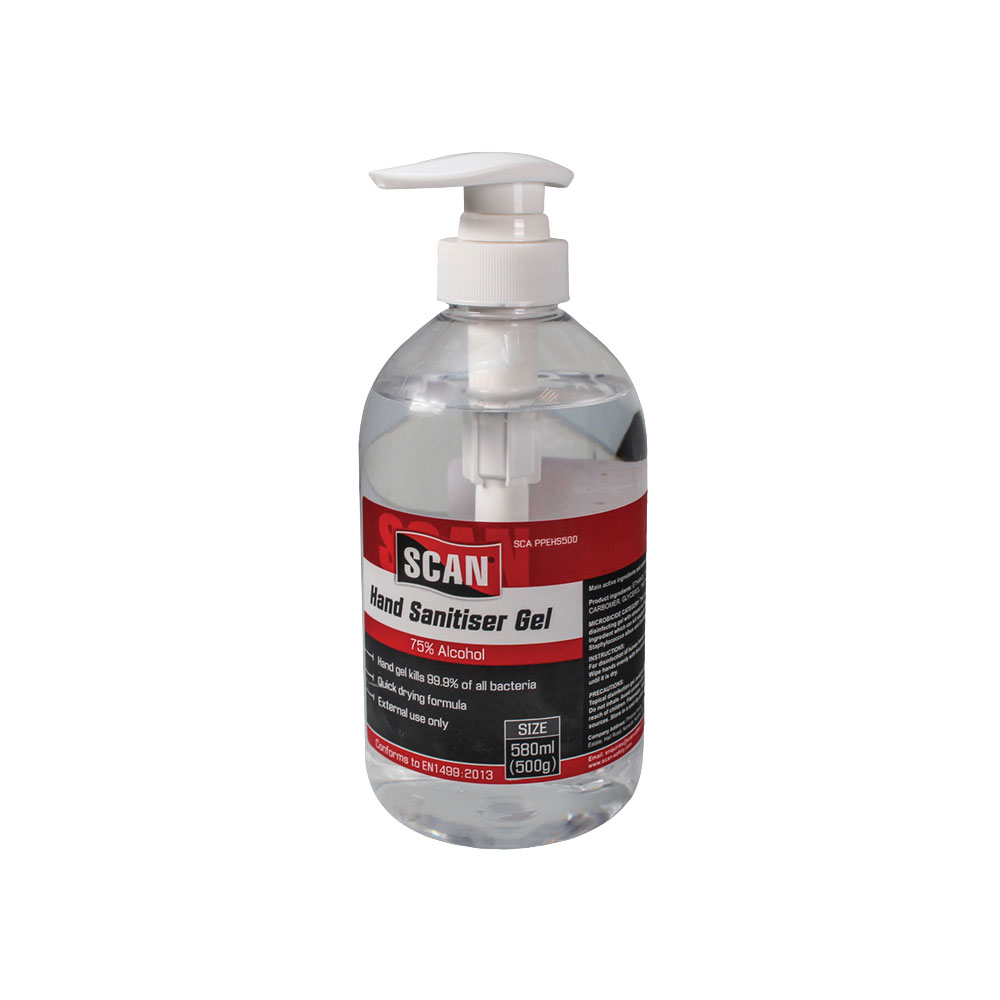 Scan EBHS500 Hand Sanitiser Gel 580ml | Rapid Electronics