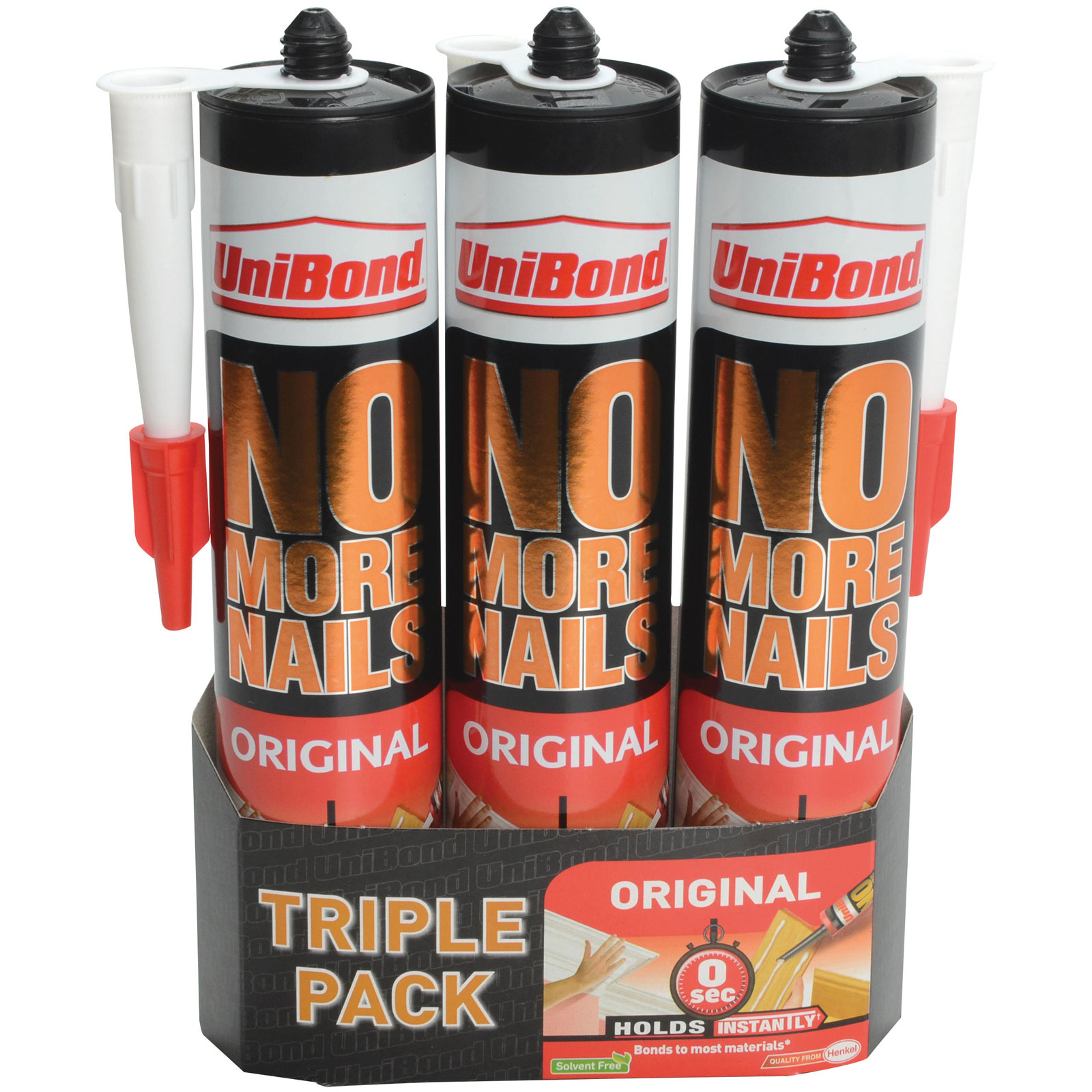 UniBond 2581099 No More Nails Interior Cartridge Triple Pack 365g x 3 ...
