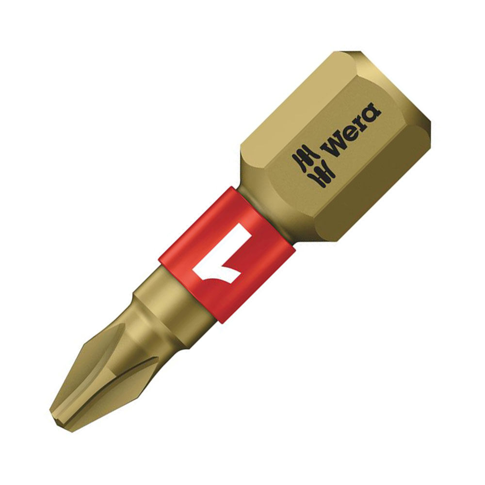 Wera 05056410001 851/1 BTH BiTorsion Phillips Insert Bits X Hard PH1 x 25mm Pk10 | Rapid Electronics