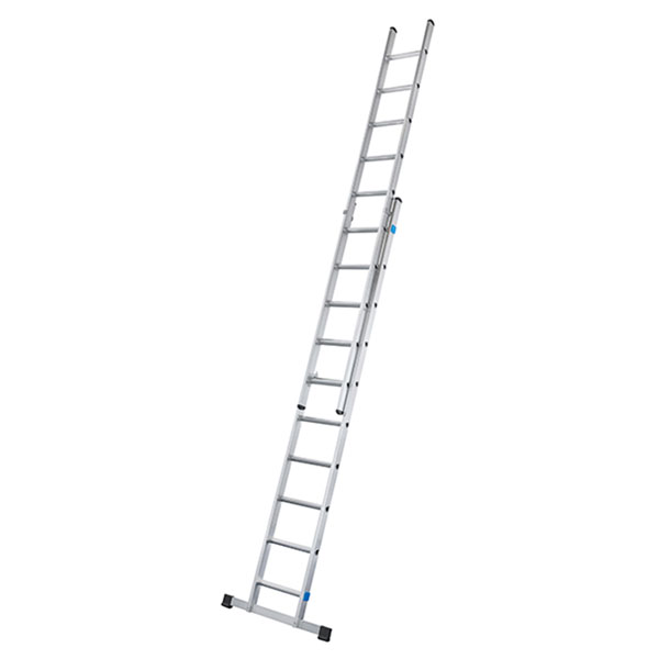 Zarges 44824 Double Extension Ladder with Stabiliser Bar 2-Part D-Rungs ...